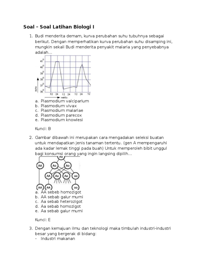 Soal Latihan Biologi 1 | PDF