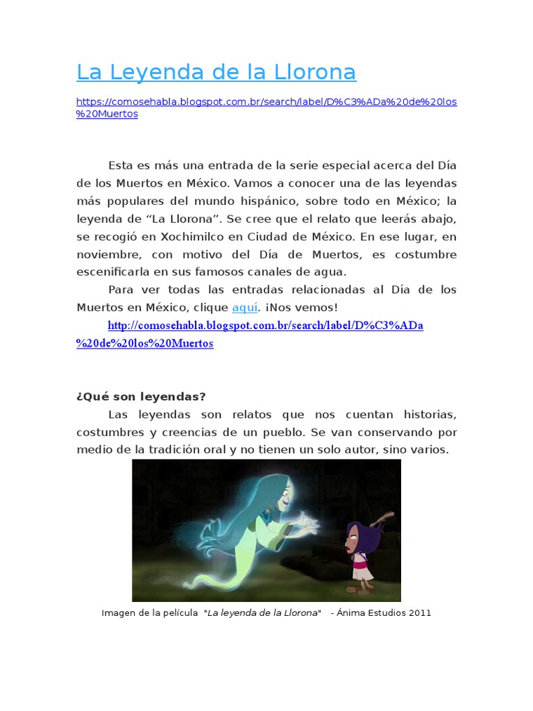 La Leyenda LLorona | PDF | Novela negra, policíaca y suspenso | Clásicos