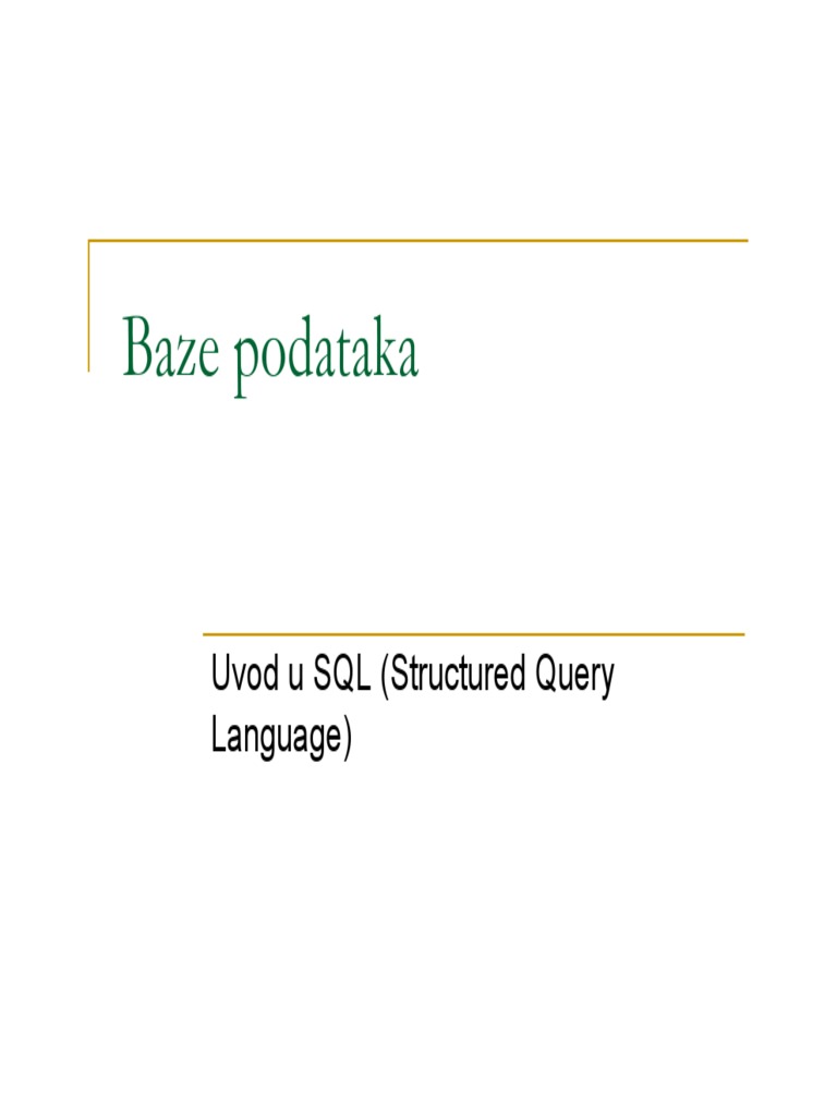 Baze Podataka 1 PDF | PDF