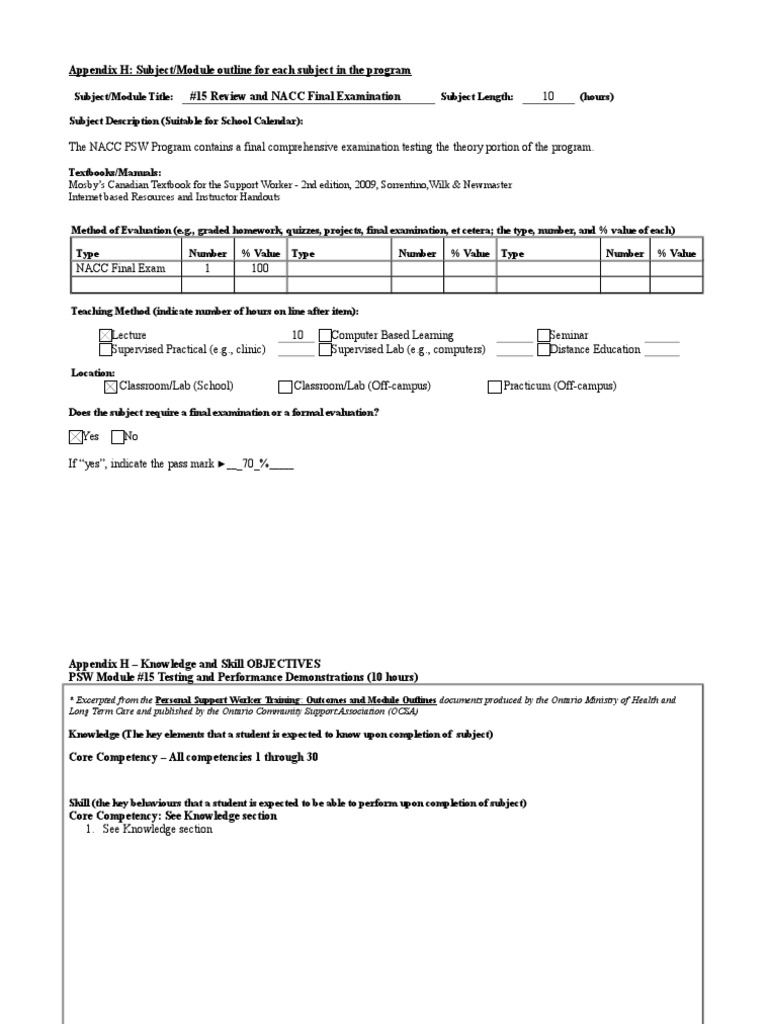 #15 Review and NACC Final Examination | PDF