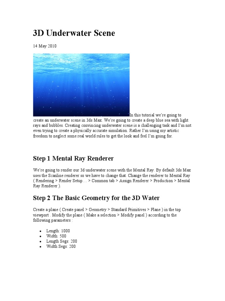 3D Underwater Scene | PDF | Rendering (Computer Graphics) | 3 D Computer Graphics
