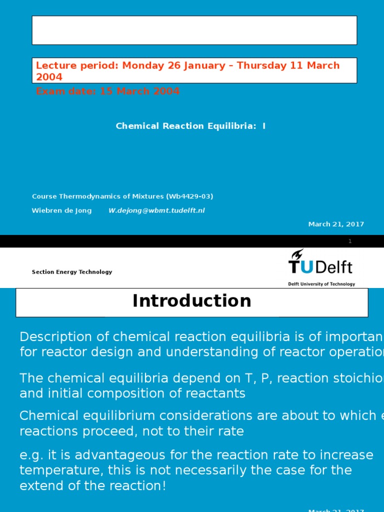 Chemical Reaction Equilibria Explained | PDF | Chemical Equilibrium ...