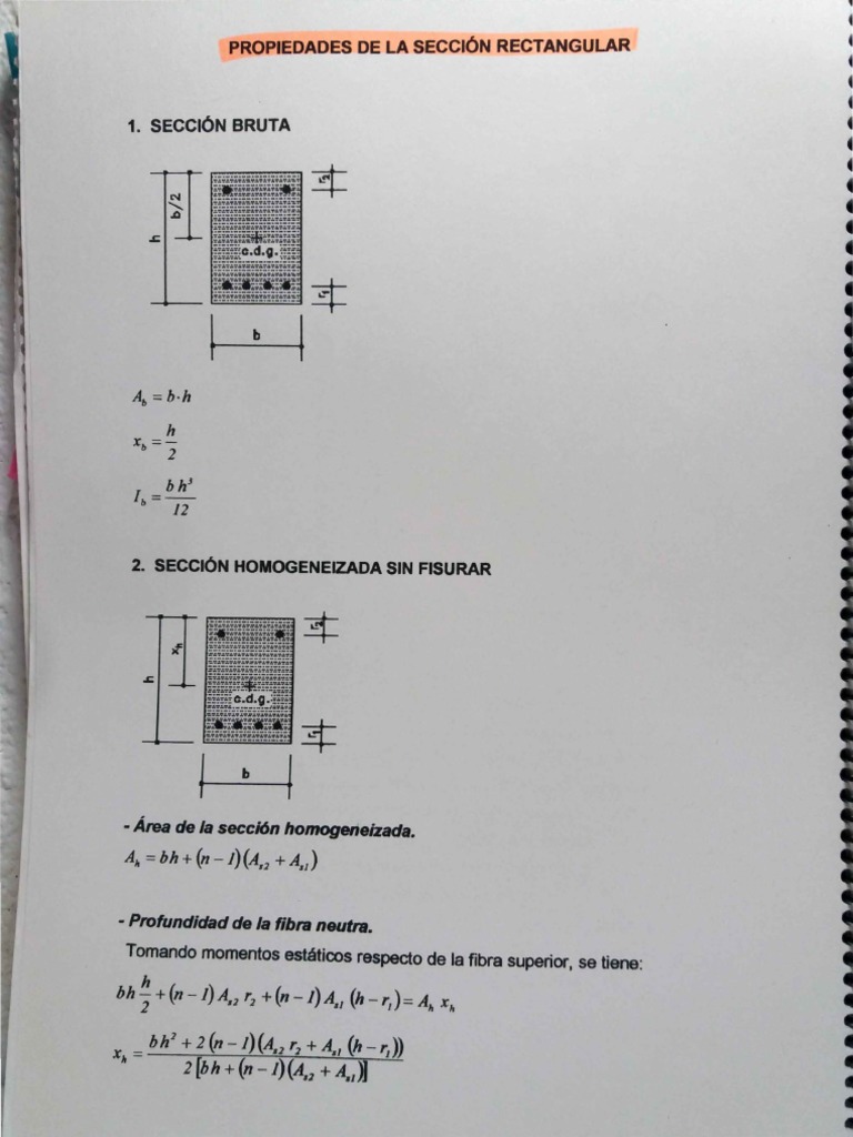 Propiedades Sección Homogeneizada y Fisurada | PDF