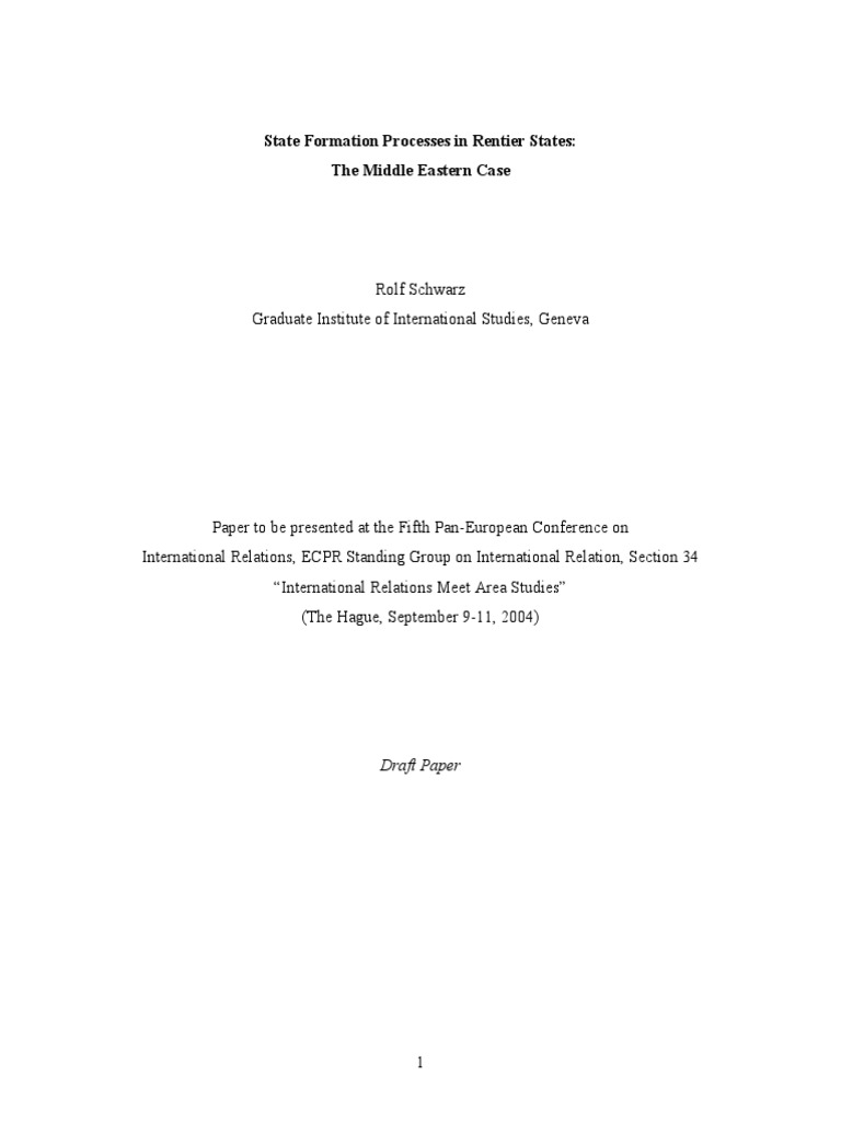 The Rentier State in The Middle East | PDF | Sovereign State | Taxes