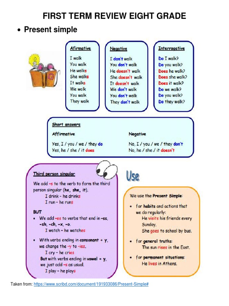 Review Present Simple and Present Continuous | PDF | Syllable | Verb