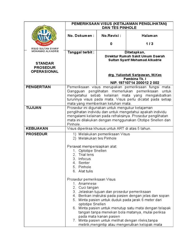 Pemeriksaan Visus | PDF