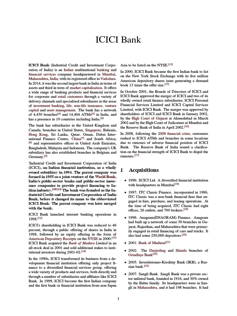 ICICI Bank: An Overview of India's Second Largest Bank and its Role in ...