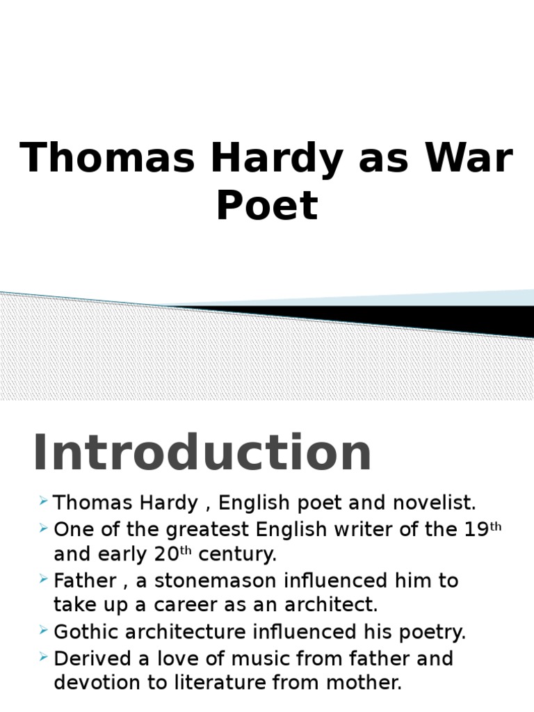 Thomas Hardy As War Poet | Download Free PDF | Thomas Hardy | Poetry