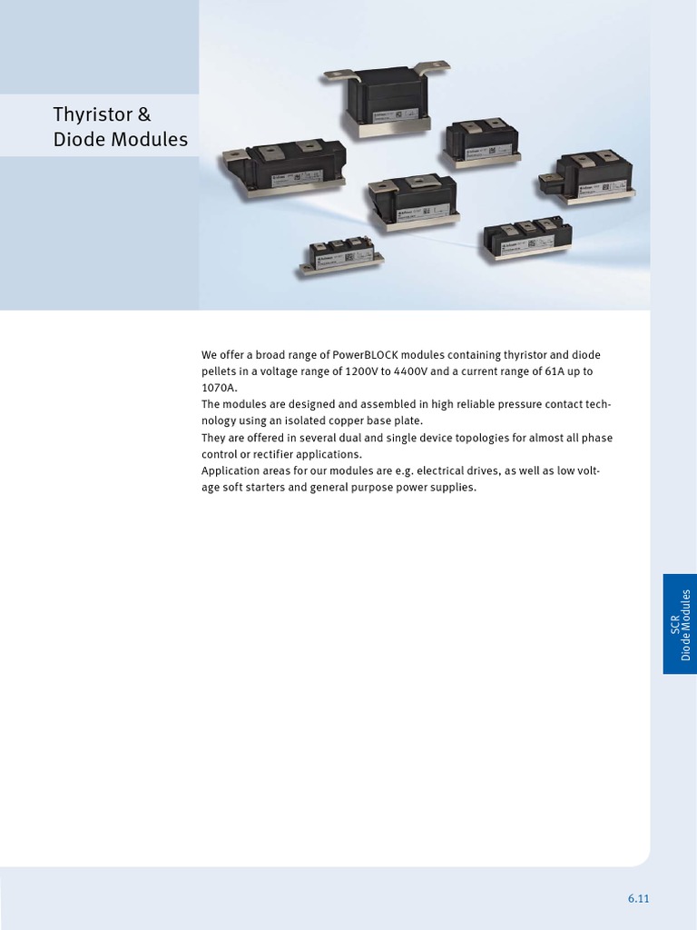 60mm Thyristor and Diode Modules Overview | PDF | Semiconductor Devices ...