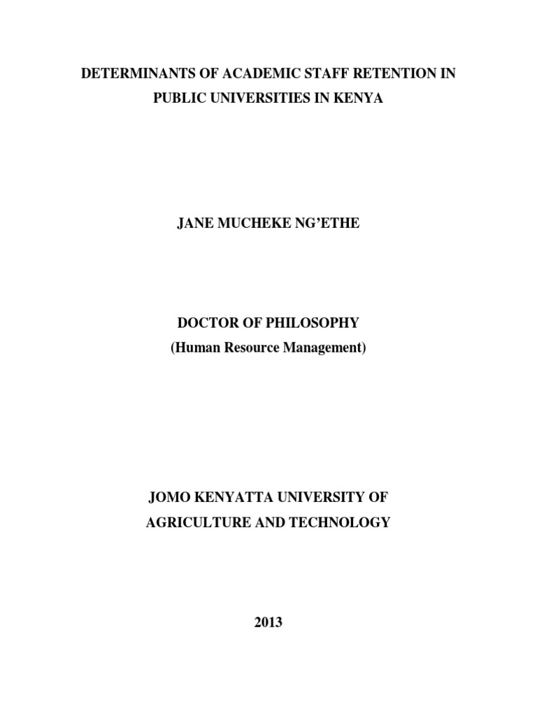 Ng'Ethe, Jane Mucheke-Phd Human Resource Management-2013 | PDF ...