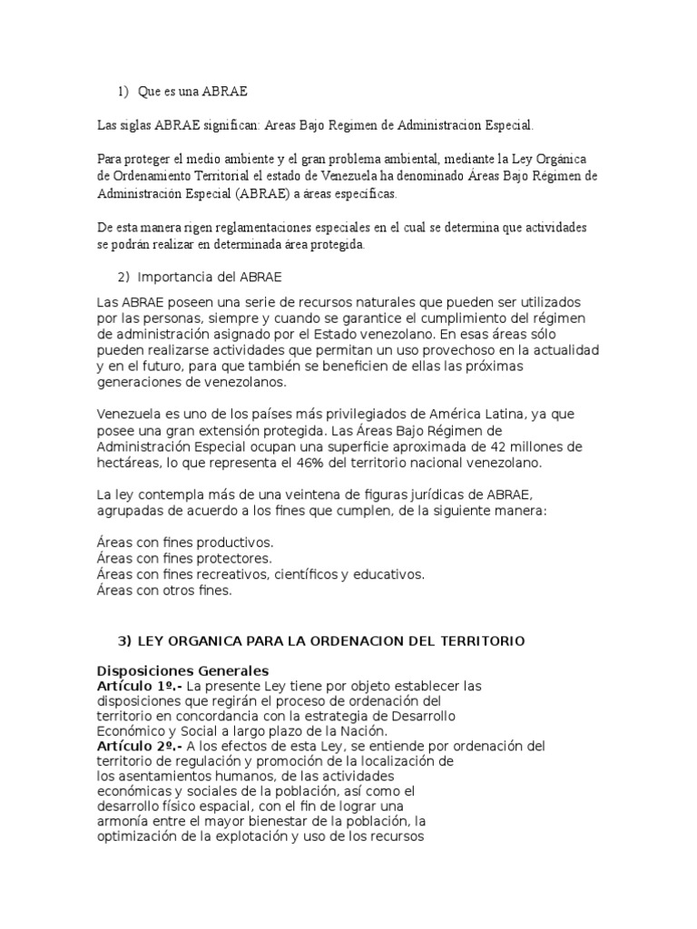 Que Es Una ABRAE | PDF | Área rural | Venezuela