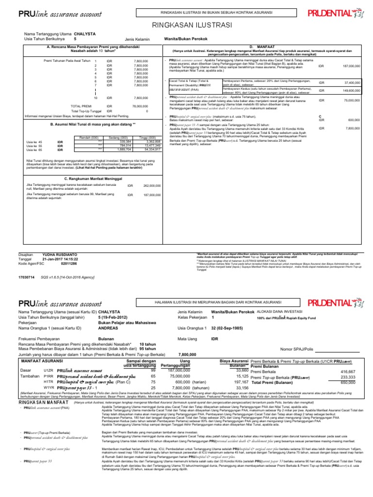 PRUlink assurance account - A comprehensive illustration | PDF