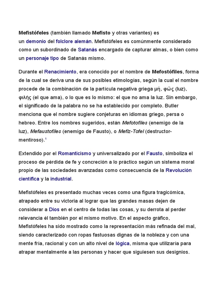 Mefistófeles | PDF | Ocio | Entretenimiento (general)