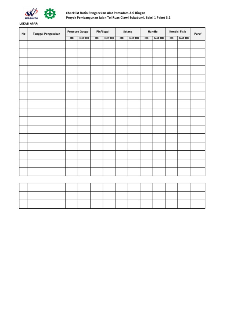 Form Checklist APAR | PDF