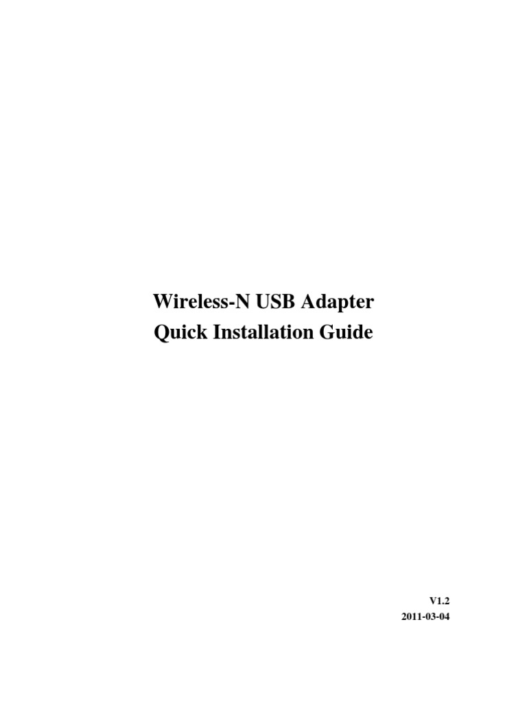 Wireless-N USB Adapter QIG V1.3 | PDF | Installation (Computer Programs ...