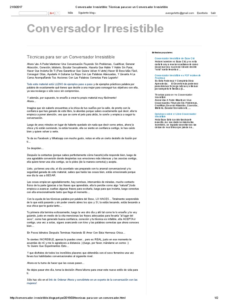 Conversador Irresistible - Técnicas para Ser Un Conversador ...