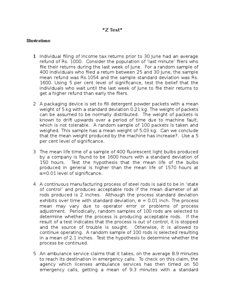 Testing Of Hypothesis Pdf Variance Standard Deviation
