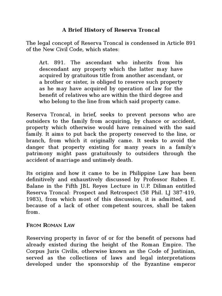 Understanding Reserva Troncal in Law | PDF | Marriage | Property