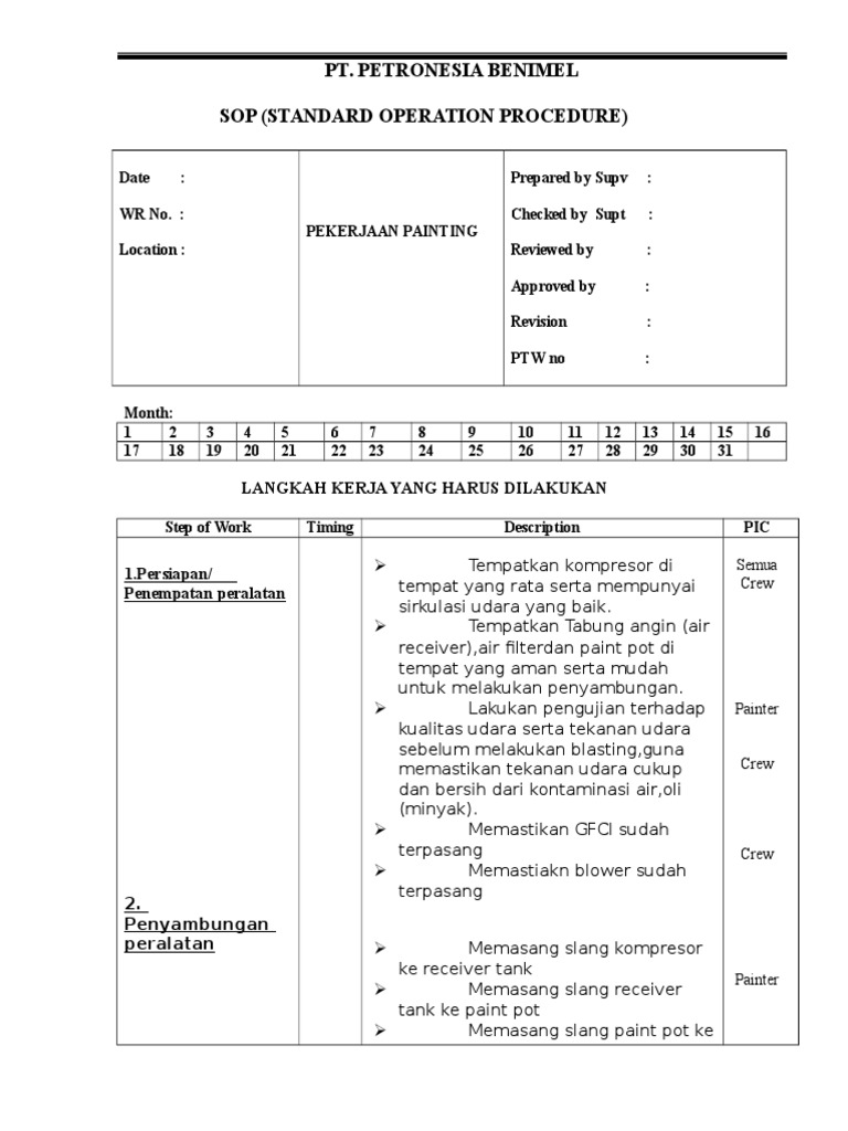 SOP Painting-Rev 1 | PDF