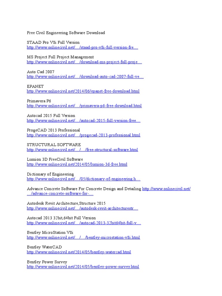 Free Civil Engineering Software Download | PDF | Auto Cad | Autodesk