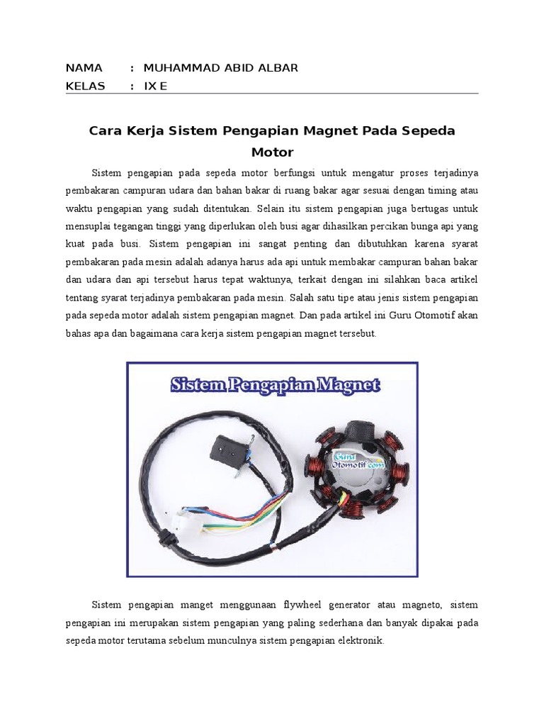 Magnet Pada Sepeda Motor | PDF