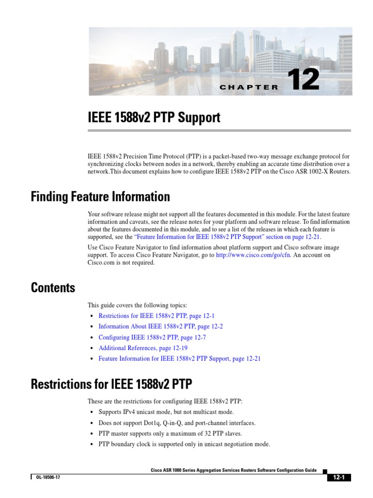IEEE 1588v2 PTP Support: Finding Feature Information | PDF | Ip Address ...
