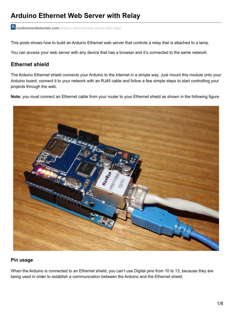 Arduino Ethernet Web Server With Relay | PDF | Hypertext Transfer ... Arduino Ethernet Web Server With Relay | PDF | Hypertext Transfer ...