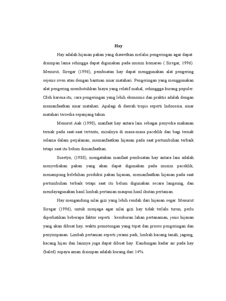 Pengenalan dan Manfaat Hay sebagai Pakan | PDF | Teknologi & Rekayasa