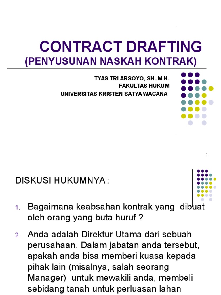 Contract Drafting 1 | PDF
