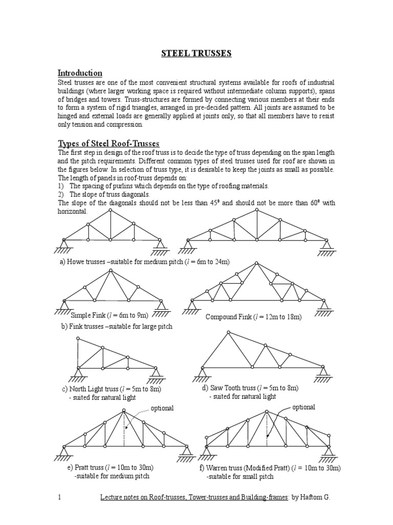 Chapter 9 Steel Trusses | Truss | Mechanical Engineering