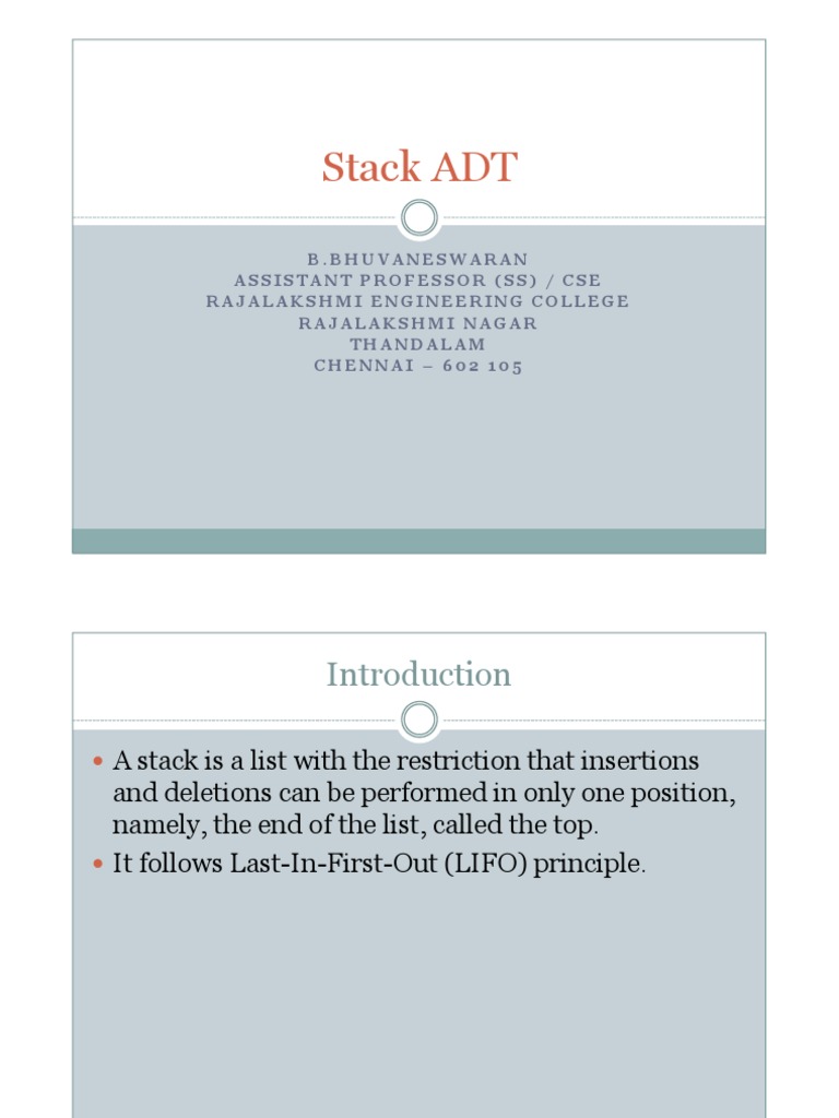 Stack ADT | Download Free PDF | Formal Methods | Computer Data