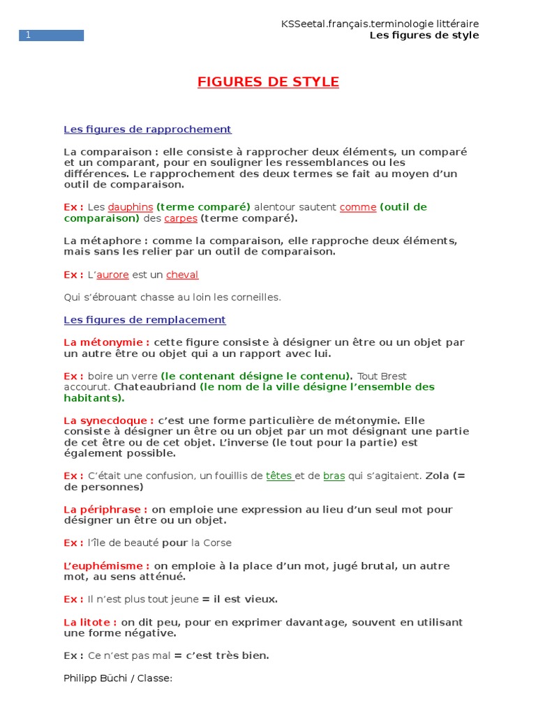10 Figures de Style Facile | PDF | Sémantique | Linguistiques appliquées