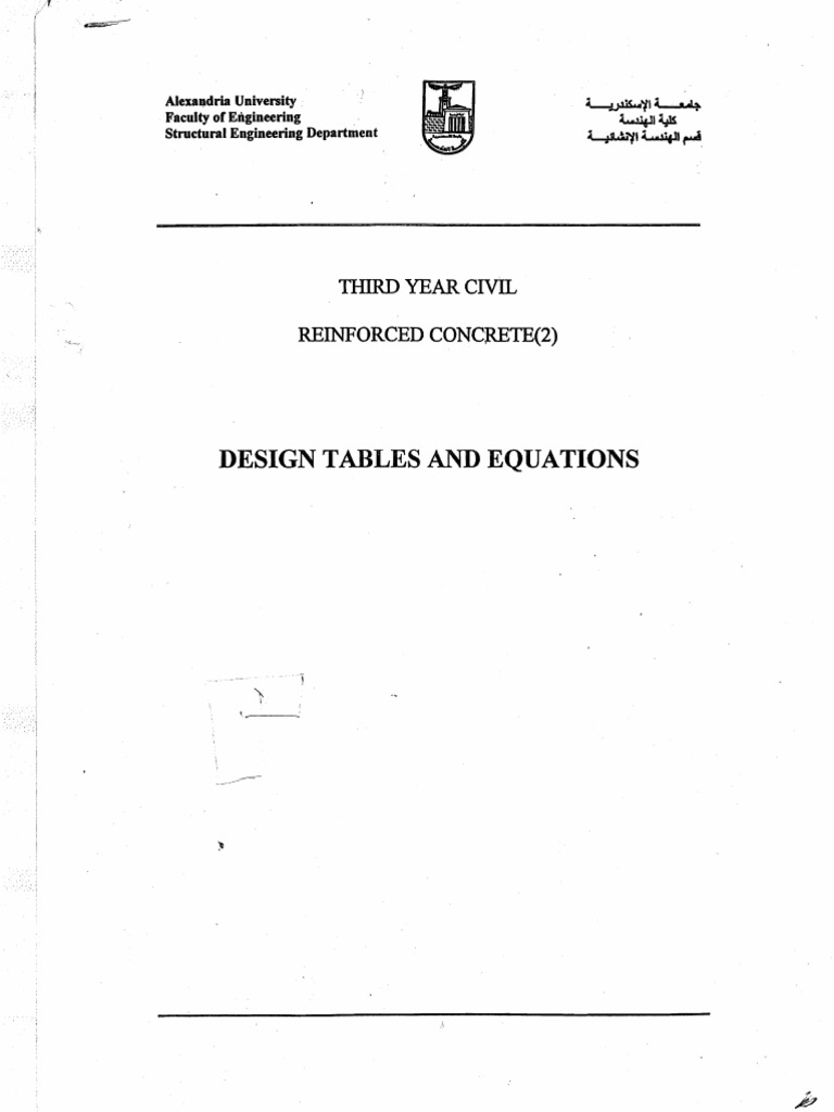 Tables Design Tables and Equations | PDF | Beam (Structure) | Chemical ...