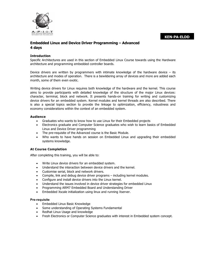 APIIT+ Programming+ +advance | PDF | Device Driver | Embedded System
