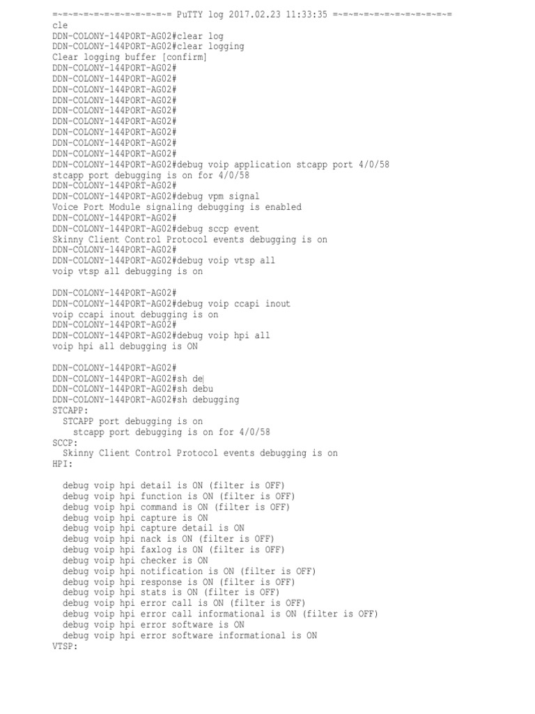 Debugging and log output from a Cisco VoIP system | PDF | Debugging | Voice Over Ip