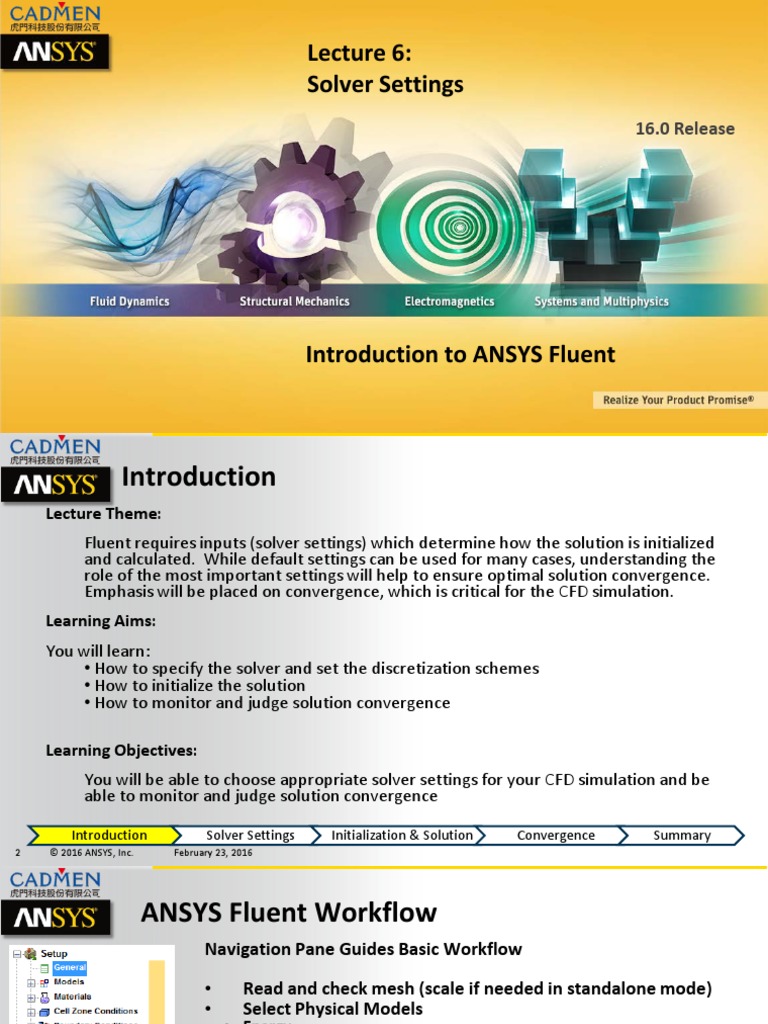 Fluent-Intro 16.0 L06 SolverSettings PDF | PDF | Fluid Dynamics ...