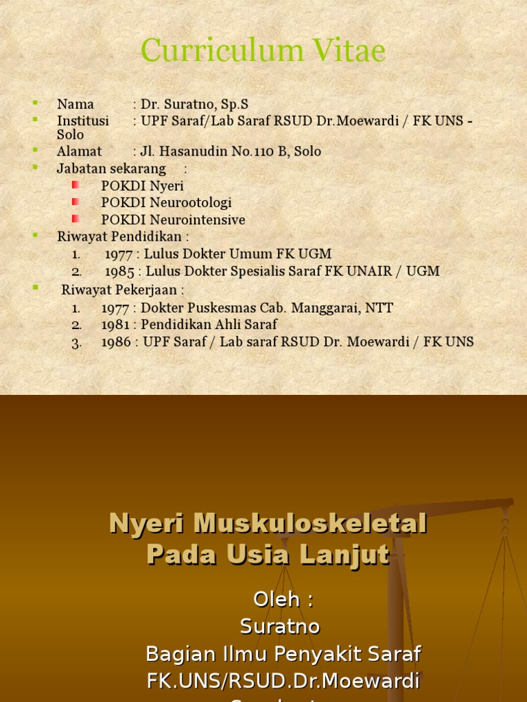 .Nyeri Muskuloskeletal Dr. Suratno | PDF