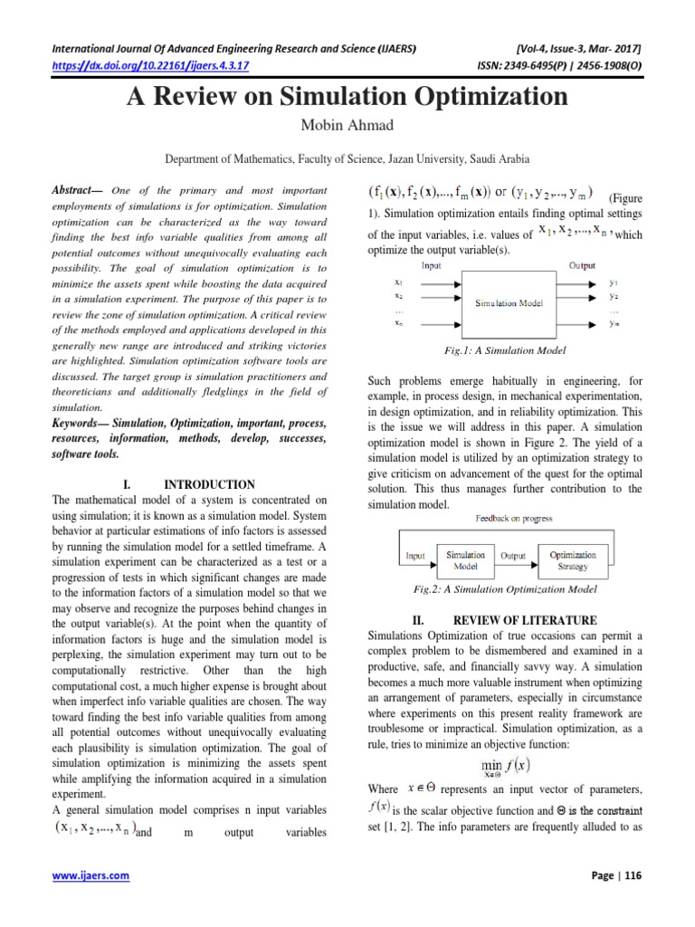 A Review On Simulation Optimization | PDF | Mathematical Optimization | Genetic Algorithm