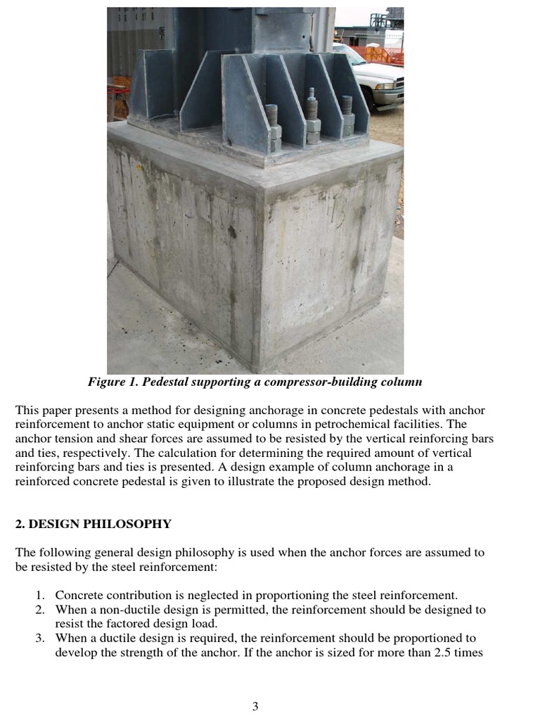 Figure 1. Pedestal Supporting A Compressor-Building Column: 2. Design ...