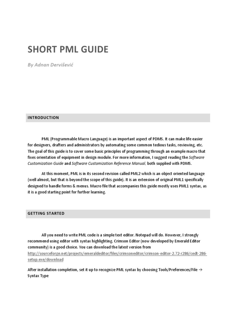 An Introduction to Automating Tasks in PDMS Using Basic Programmable ...