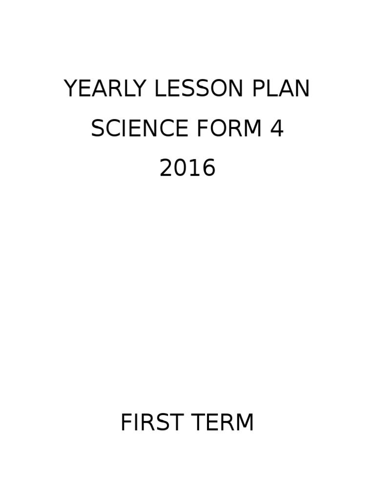 Yearly Lesson Plan Science Form 4 2016 | PDF | Atoms | Molecules
