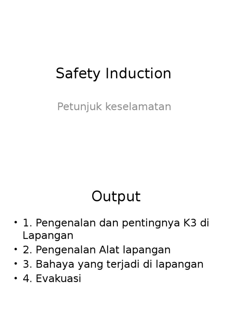 Safety Induction | PDF