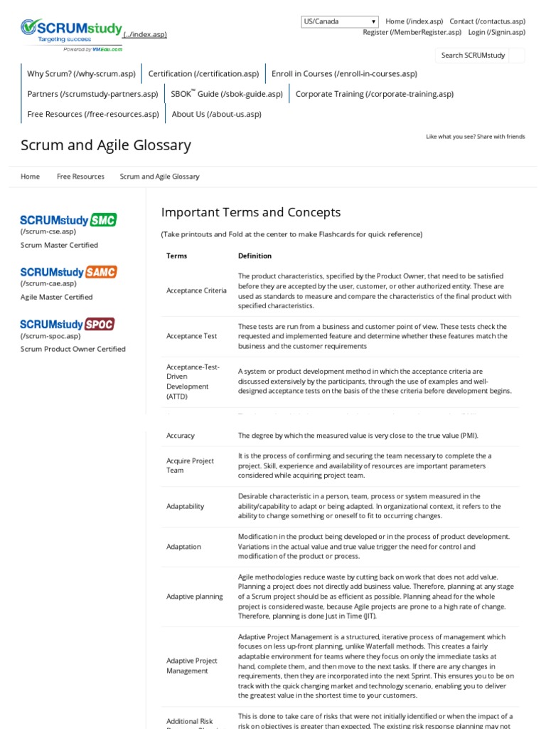 Agile and Scrum Glossary _ SCRUMstudy | Scrum (Software Development ...