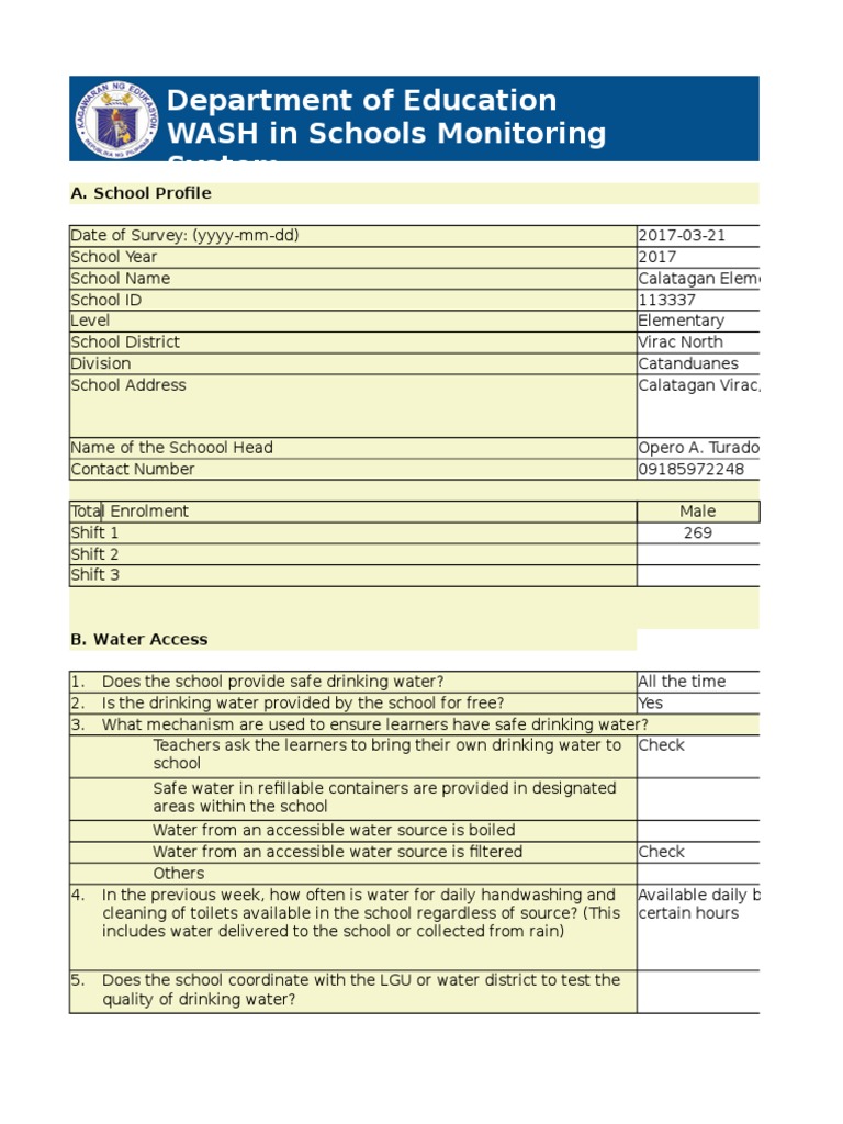 WinS Monitoring System | PDF | Hand Washing | Sanitation