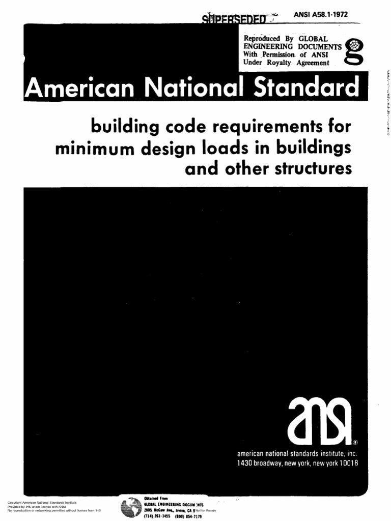 ANSI A58-1 1972 Building Code Requirements For Minimun Design Loads in ...