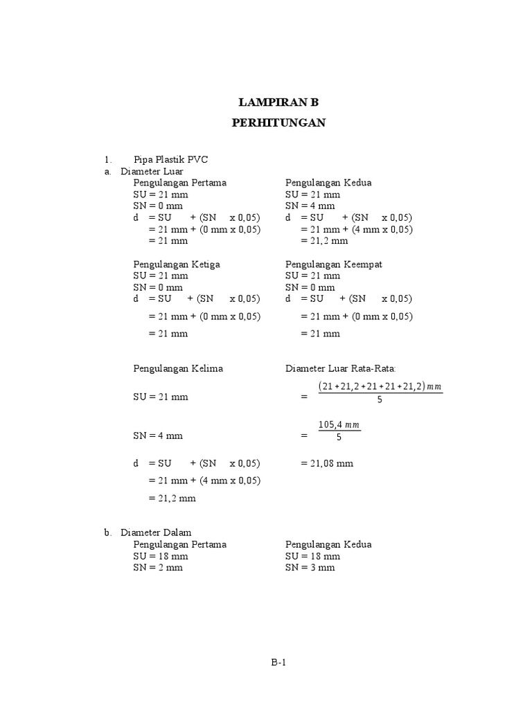 Lampiran B Perhitungan | PDF