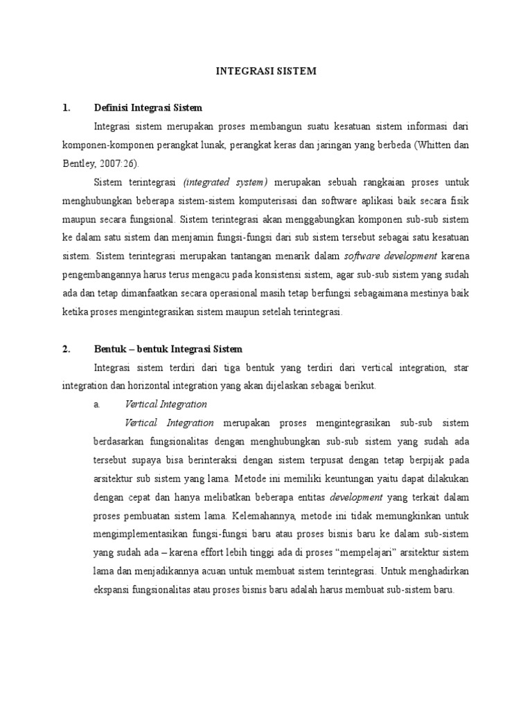 Integrasi Sistem | PDF