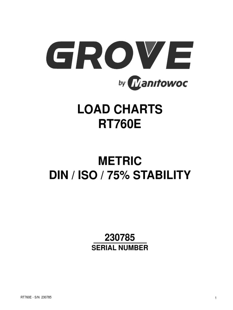 Grove RT760E Load Chart Overview | PDF | Crane (Machine) | Elevator