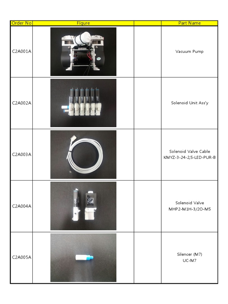 Part List For CAMS 1V-6P Airless Ver.150507 | PDF