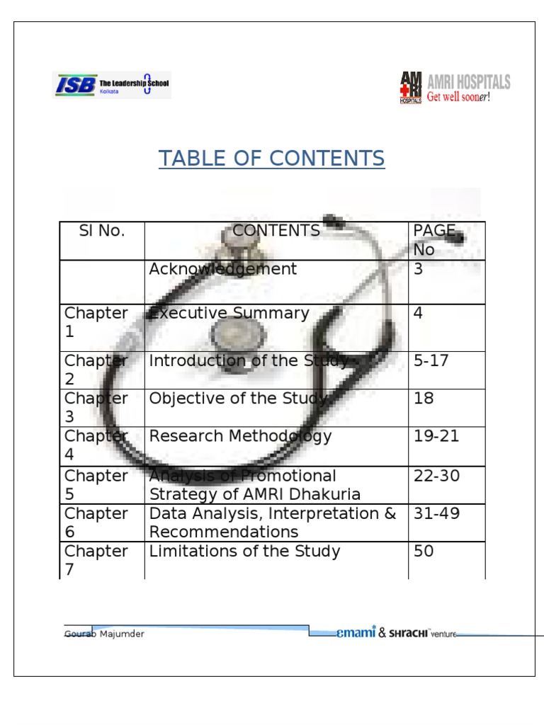 A Study On Effectiveness of Promotional Strategy of AMRI Hospital ...